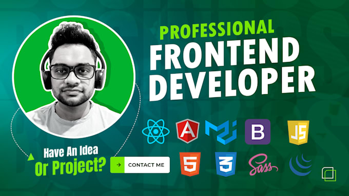 Be Your Front End Developer In Htmlcss Bootstrap React Js By Expert