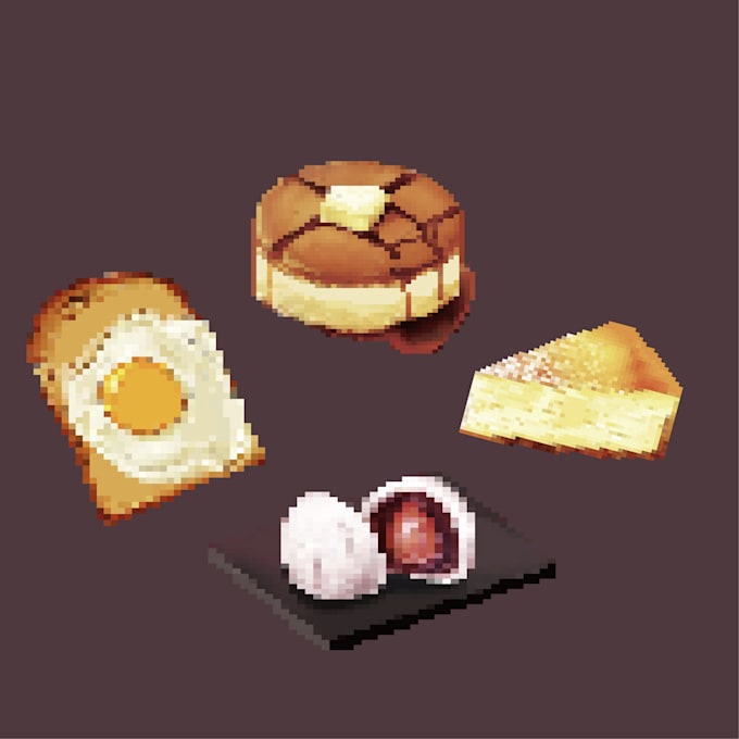 Create realistic food pixel art for your game asset by Vivian_1909 | Fiverr