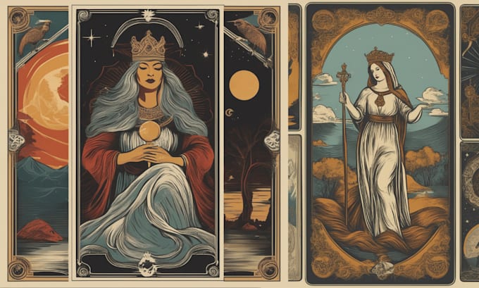 Design tarot card, digital card illustration, any oracle card art in ...