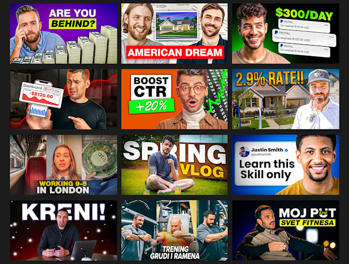 Make an amazing eye catching youtube thumbnail by Bjorngfx | Fiverr