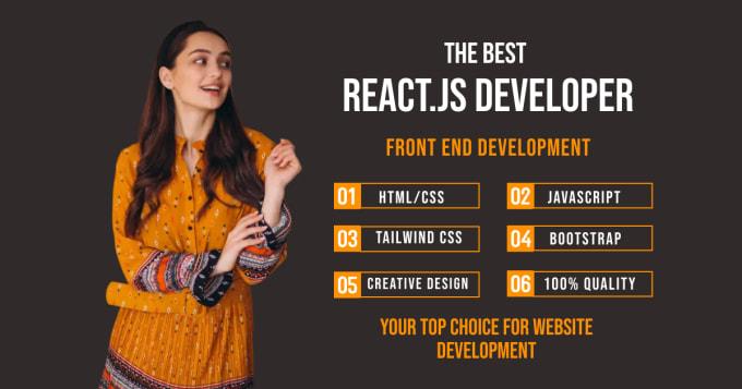 Be your first choice for react js front end with html, tailwind css ...
