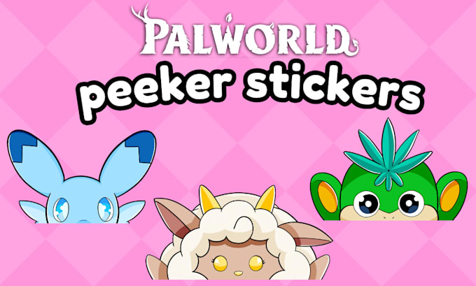 Create pokemon or palworld peeker stickers by Advertzy | Fiverr
