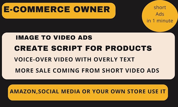 Cerate engaging ecommerce product image to video ads with voice over by Easybhai2 | Fiverr
