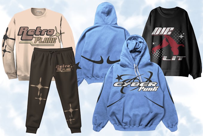 Draw streetwear design y2k for your clothing brand by Yellowhellow | Fiverr