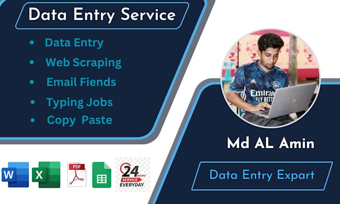 Do excellent data entry, web scraping, email finds, copy paste by ...