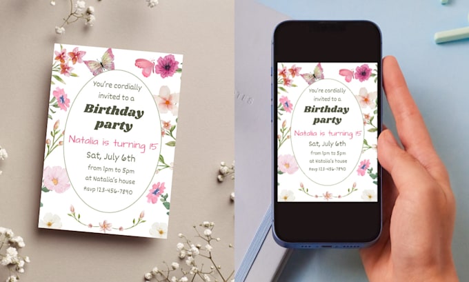 Create digital invitations for any event by Nazishrajput134 | Fiverr