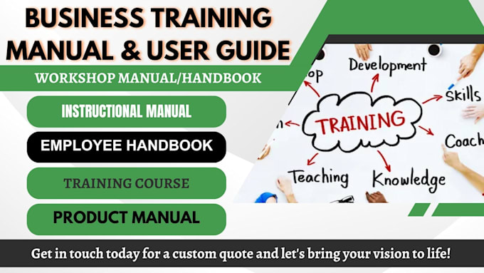 Create business training manual workshop manual employee handbook and ...