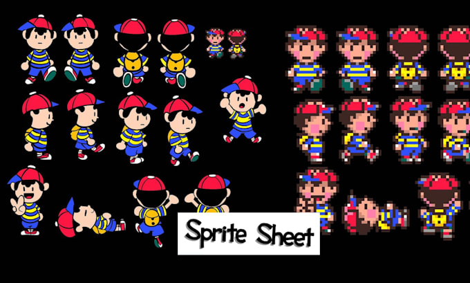 Draw 2d sprite sheet pixel art character 2d sprite character for your game by Oonibaaj | Fiverr