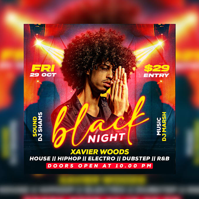 Design flyer for party, invitation, music concert, birthday by Tunneho ...