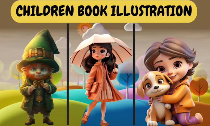 Design 3d children illustration, children story book, children book ...