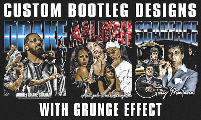 Design a cool bootleg graphic concept for your tshirt by Hymndsg | Fiverr