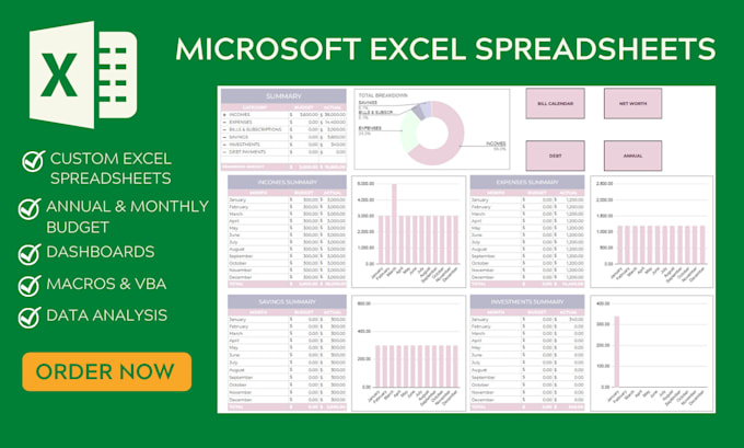 Create A Custom Excel Spreadsheet Template And Dashboard By Mujtabaaq Fiverr