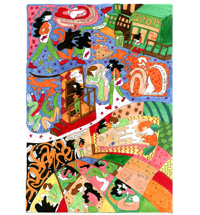 Illustration type bd contemporaine by Perrine_guichar | Fiverr