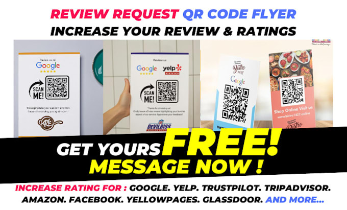 Do google review and rating request qr code flyer graphic with mini ...