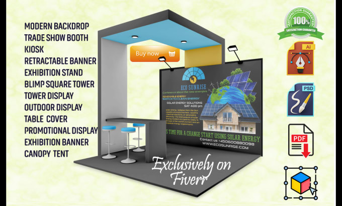 Do creative trade show booth design by Designtimeline | Fiverr