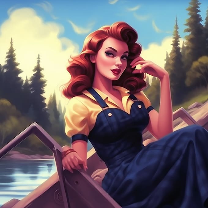 Make pin up girl and pin up girl illustration by Slediwing | Fiverr