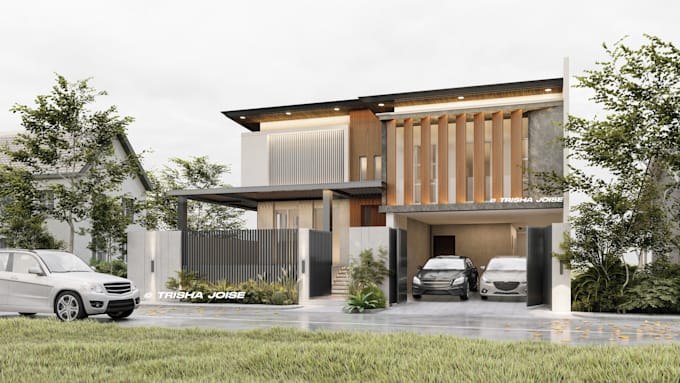 3d design modern architectural exterior interior renders by Trisha ...