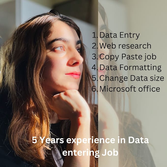 Work for data entry, copy paste, typing and web research by Bismabutt87 | Fiverr