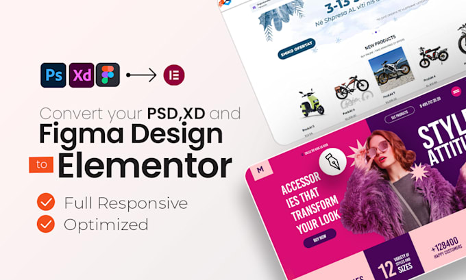 Convert figma, psd, xd designs to elementor, or website cloning by Ashmv7 | Fiverr