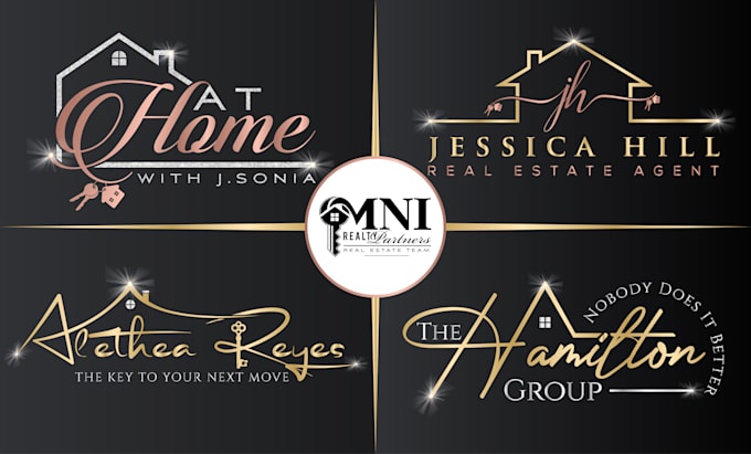 Create luxury, real estate, home, realtor, handwritten signature logo ...