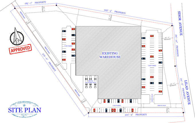 Draw warehouse site plan, property layouts for permit in 24hours by Abode_architect | Fiverr