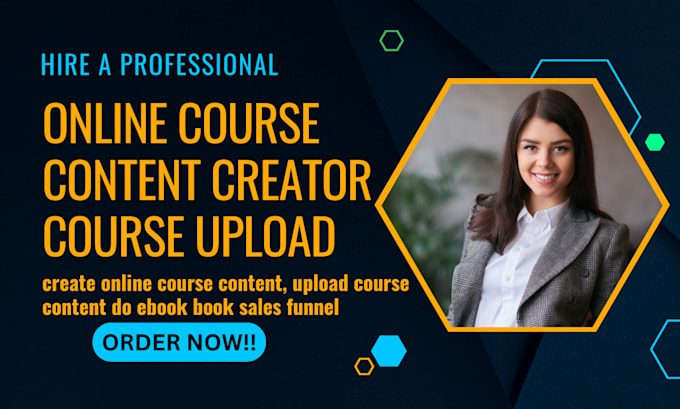 Create online course content, upload course content do ebook book sales ...