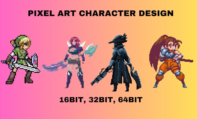 Create pixel art, pixel sprite sheet, sprite animation, 2d game character by Midesat | Fiverr