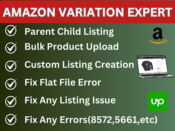 Create or fix amazon variation listing or parent child listing via flat file by Saadhussain2653 ...