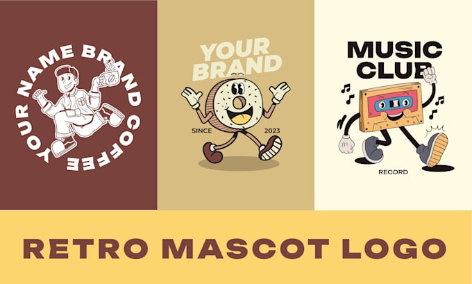 Design a cartoon retro and vintage mascot logo by Slidefactory | Fiverr