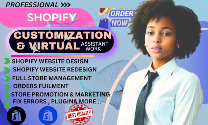 Set up shopify website shopify store virtual assistant, dropshipping ...