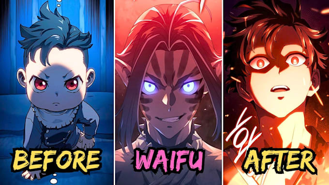 Design eye catchy clickbait manhwa and manga youtube thumbnails by ...