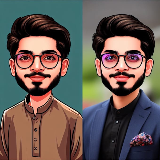 Draw avatar cartoon caricature for your profile picture by Danaeid | Fiverr