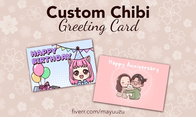 Create custom chibi greeting card by Mayuuzu | Fiverr
