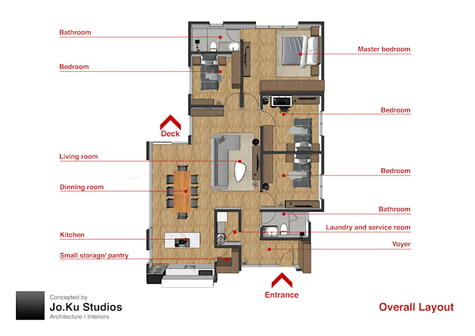 Redesign your interior floor plan by Jokustudios | Fiverr
