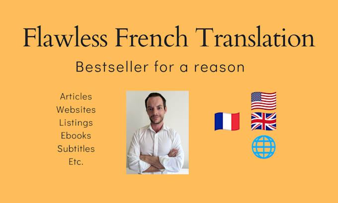 Provide a perfect english to french translation by Vincentsv | Fiverr