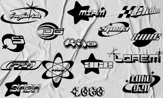 Design a custom y2k logo type for your brand by Bill_art_ | Fiverr