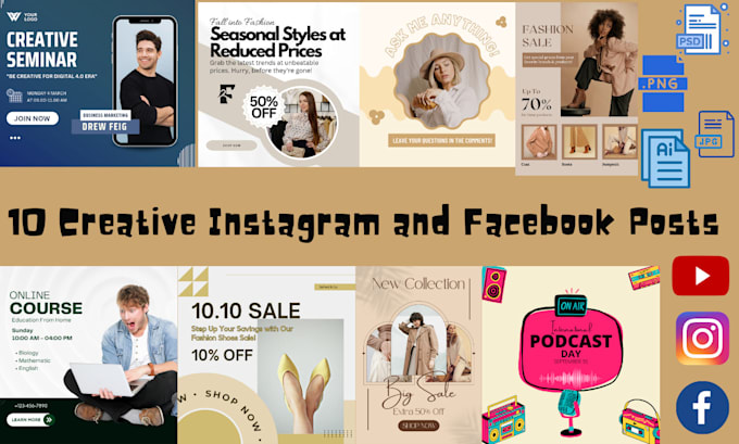 Design 10 attractive instagram and facebook posts for you by Jiyakhani ...