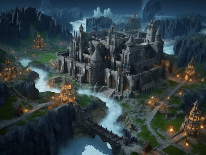 Crea le tue mappe fantasy, mappa di battaglia per illustrazioni dnd