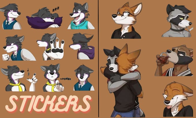 Draw furry telegram sticker, crypto nsfw, cute discord emoji animated ...