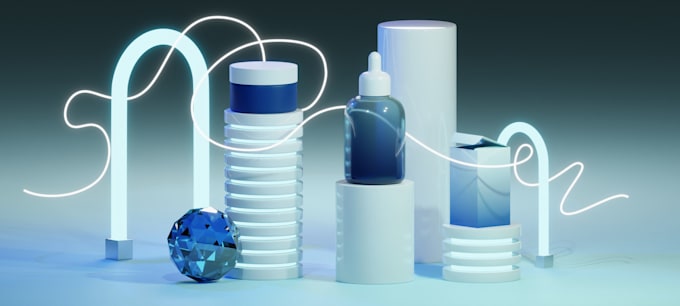 Create a background aesthetic banner in 3d modeling by Reevlano | Fiverr