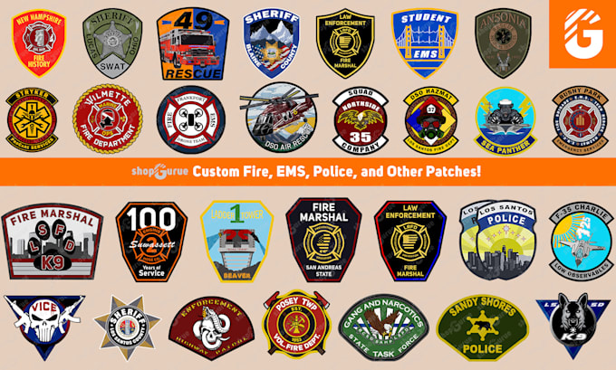 Diseña tu parche para policía, bomberos, ems o ejército.