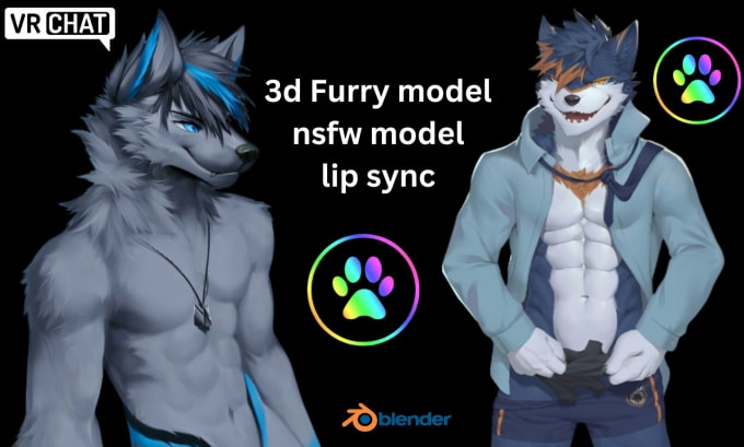 Do Highly Custom Vrchat Avatar 3d Furry Model Nsfw Animaze Fursona
