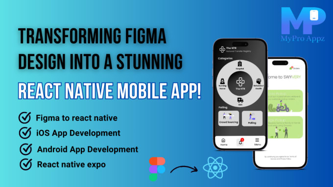 Convert figma adobe xd designs into react native mobile app by ...