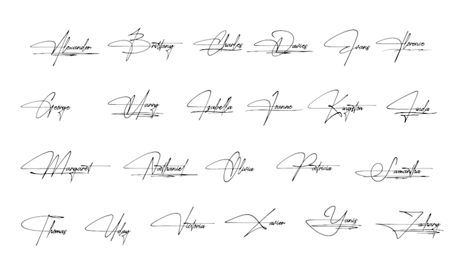 Do a unique hand drawn signature and autograph design by Mismairakhan ...