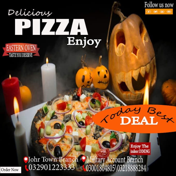 Make pizza poster and make school poster event poster etc by Muaaz ...