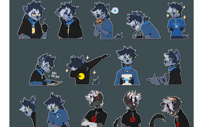 Create animated telegram stickers, emogies,gif of your furry characters ...