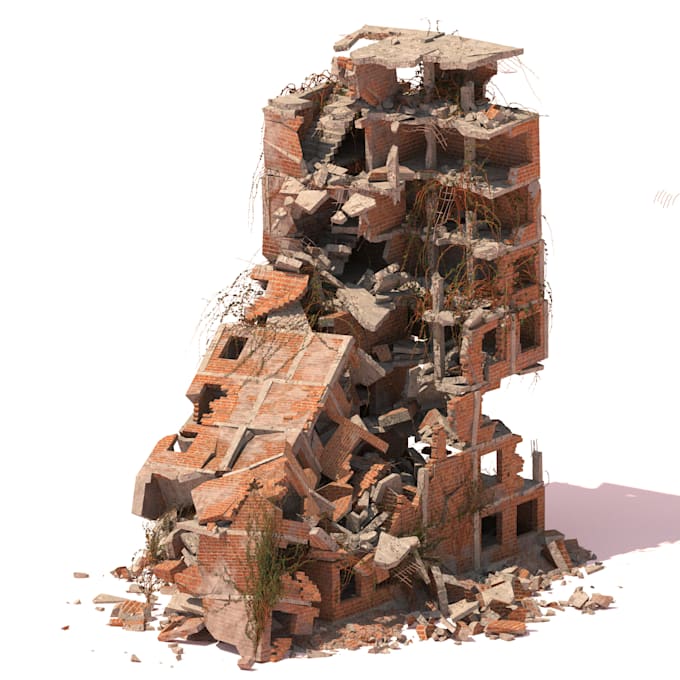 Make 3d model of destroyed building by Kefalonija | Fiverr