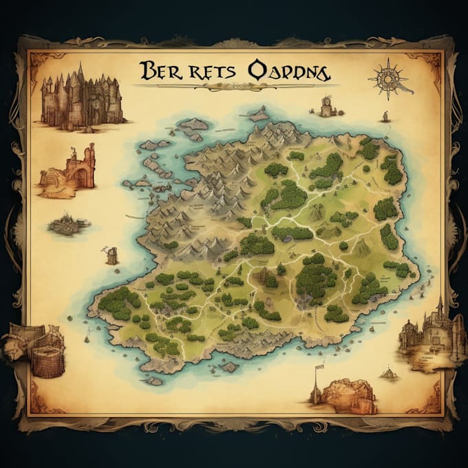 Vectorly draw your fantasy map by Noratoledano | Fiverr