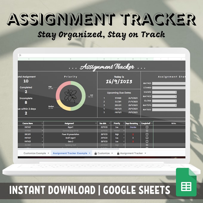 Create an assignment tracker in google sheets by Tumpanglalu336 | Fiverr