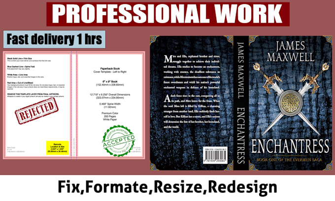 Fix book cover, resize book cover, paperback book cover by Amy_designs2 ...